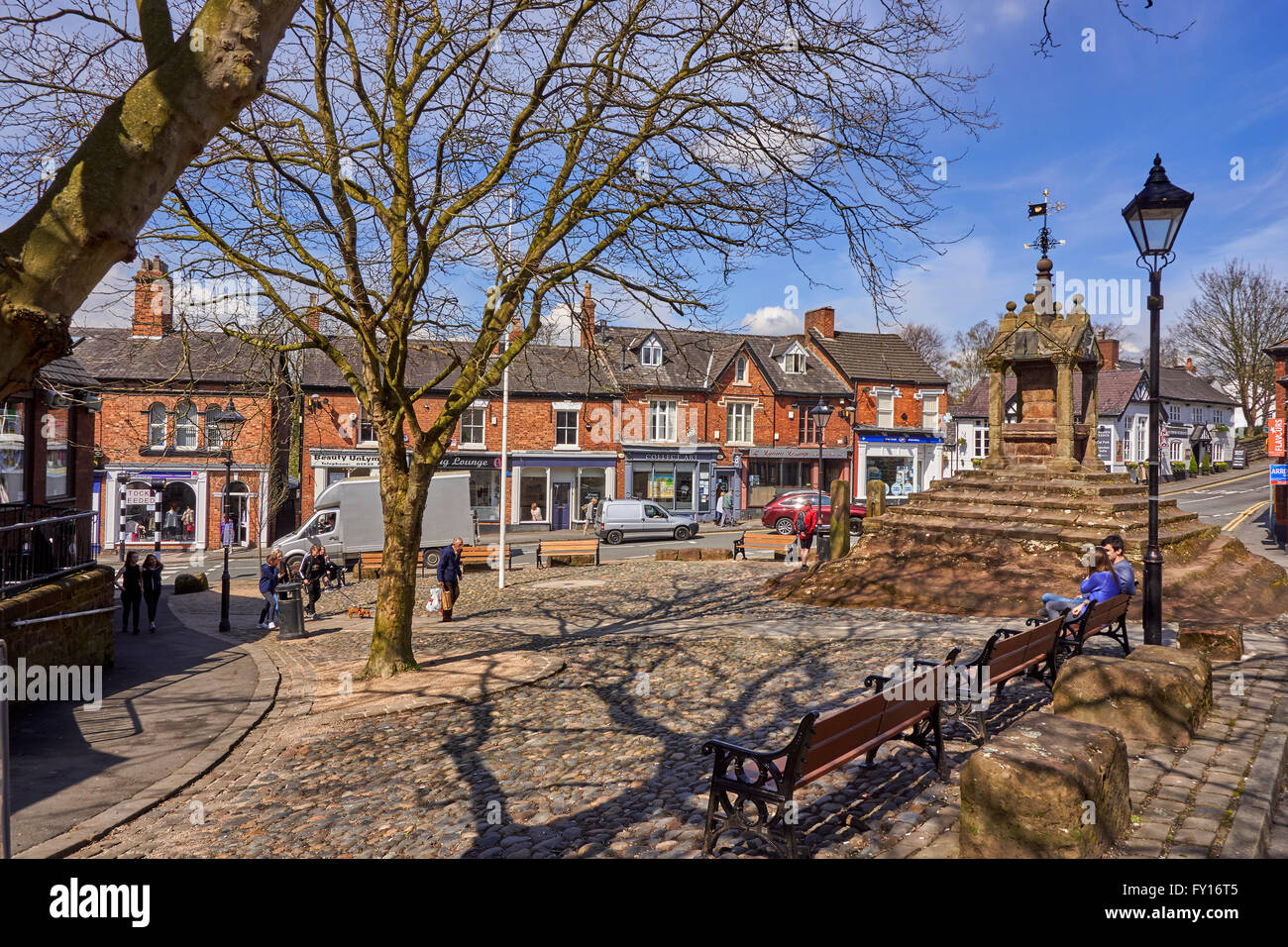 Lymm Cross at Lymm Village, Warrington, Cheshire Stock Photo - Alamy