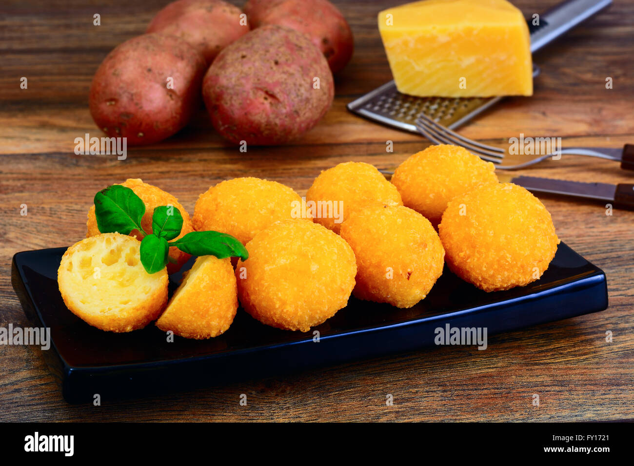 Food without meat: potato donuts Stock Photo - Alamy