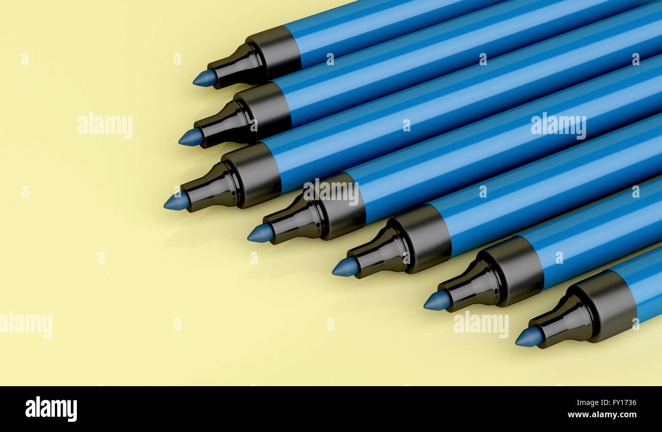School highlighter markers illustration hi-res stock photography and ...