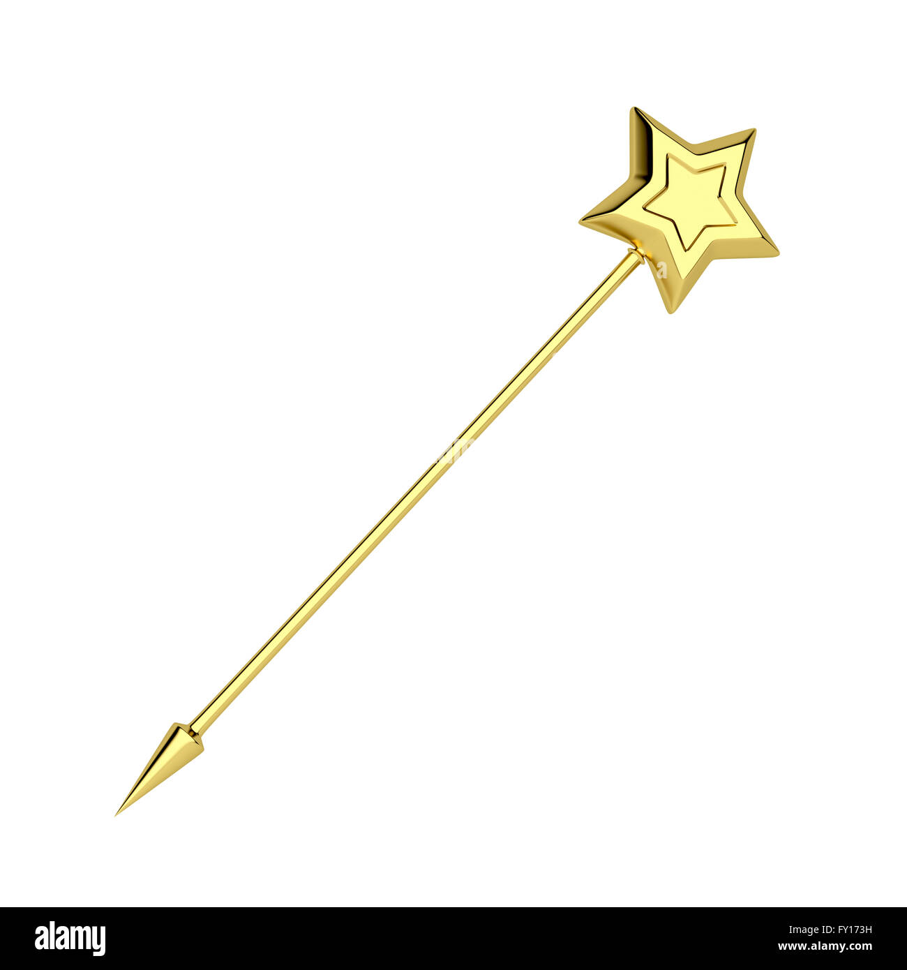 Golden magic wand isolated on white background Stock Photo - Alamy