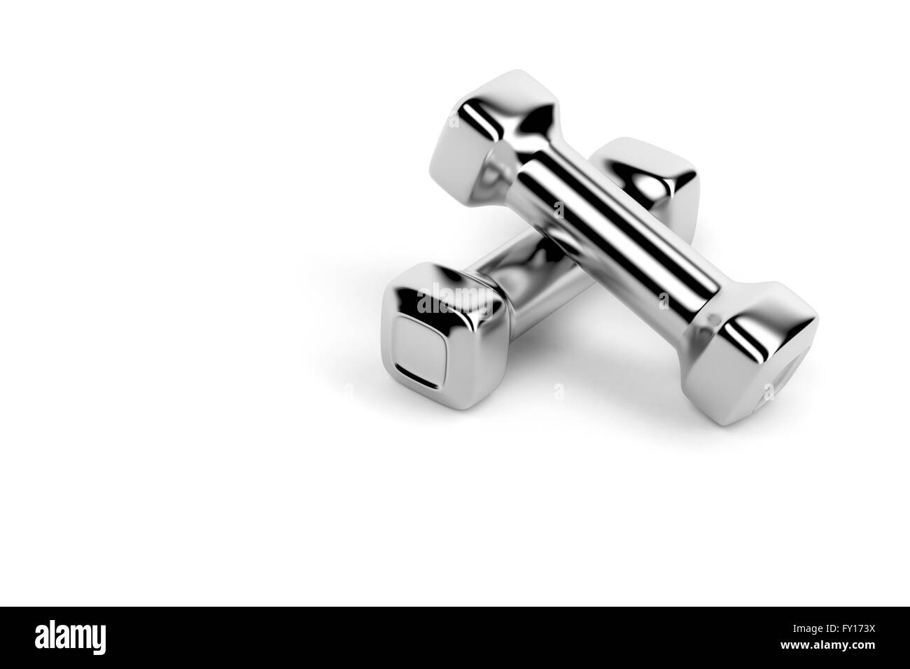 Set of small metal dumbbells on white background Stock Photo - Alamy