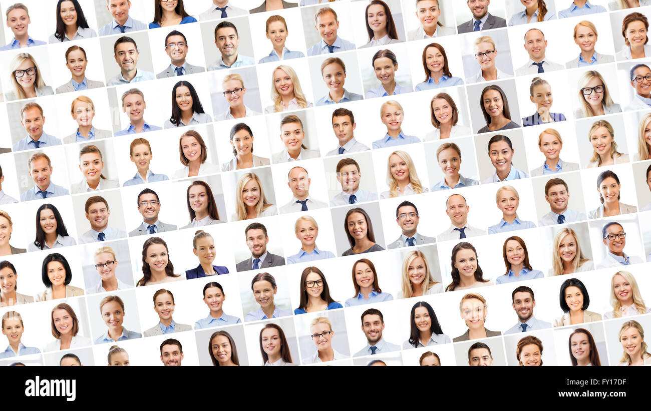 collage with many business people portraits Stock Photo - Alamy