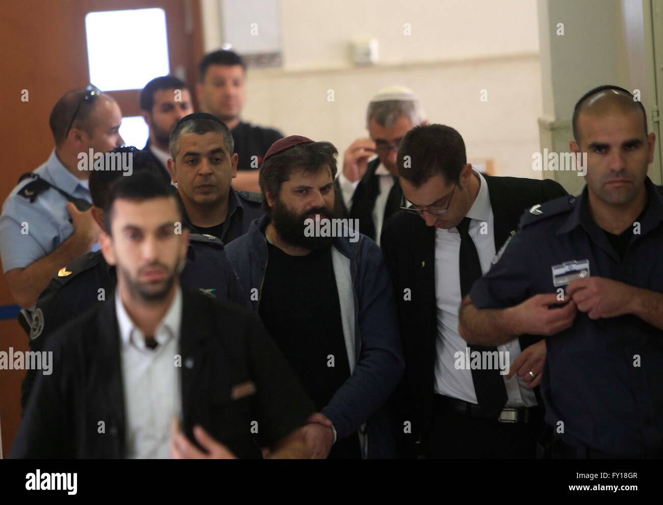 Jerusalem, Israel. 19th April, 2016. Yosef Haim Ben-David (C), who is ...