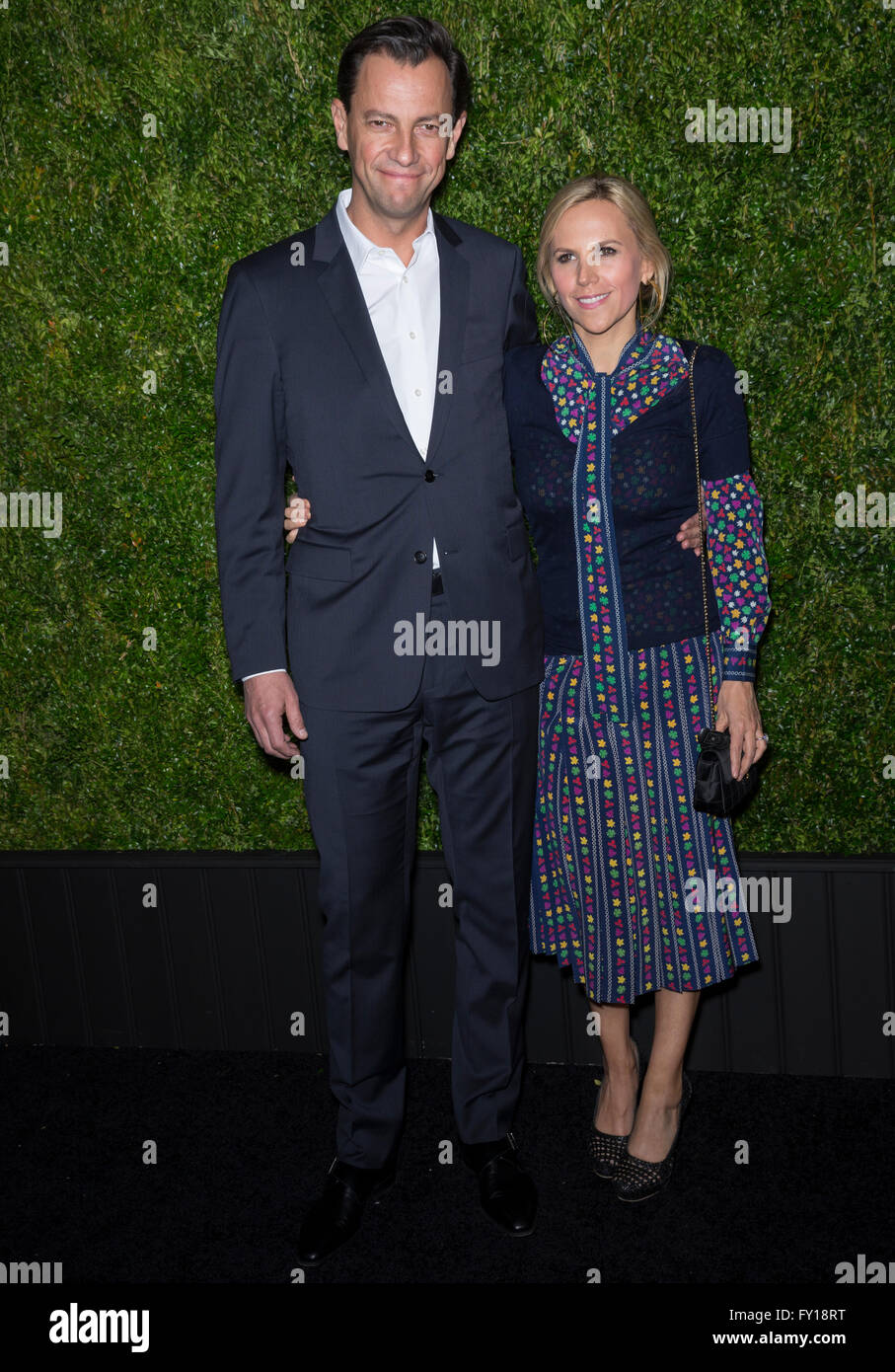 New York, USA. 18th April, 2016. CEO Pierre-Yves Roussel (L) and ...