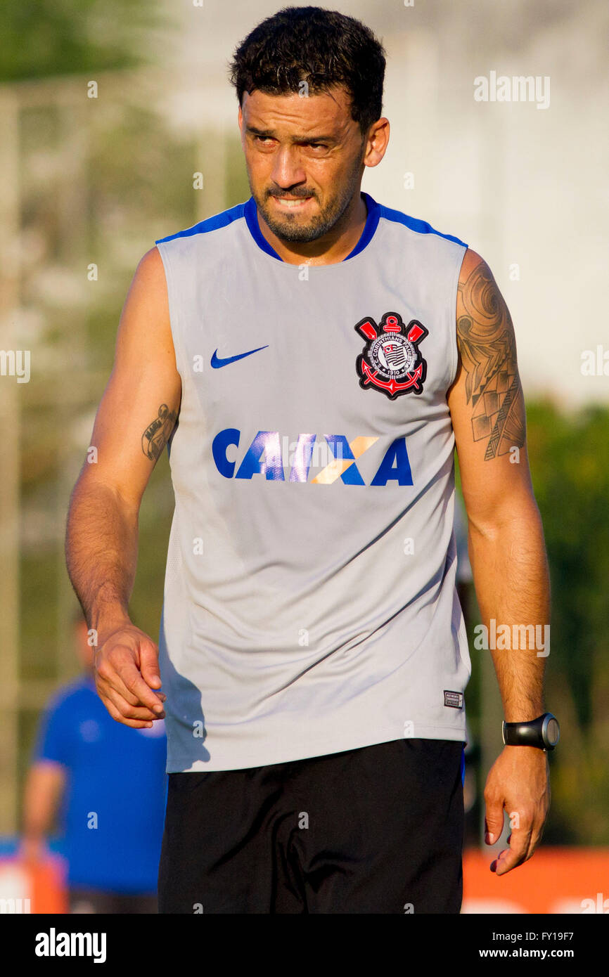 SAO PAULO, Brazil - 19/04/2016: TRAINING CORINTHIANS - Edilson during ...