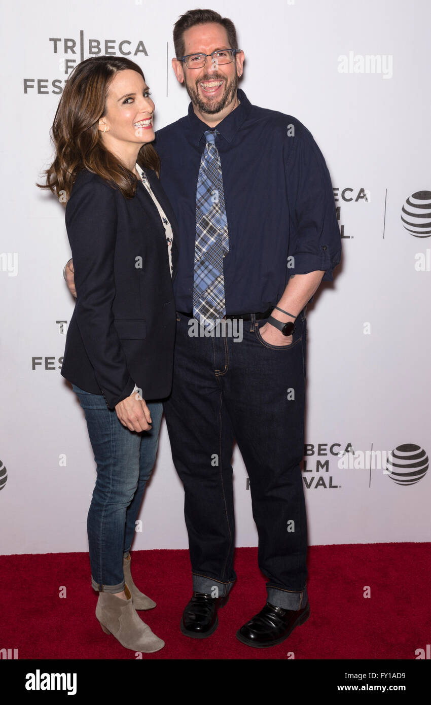 New York, USA. 19th April, 2016. Actress Tina Fey and writer Damian ...