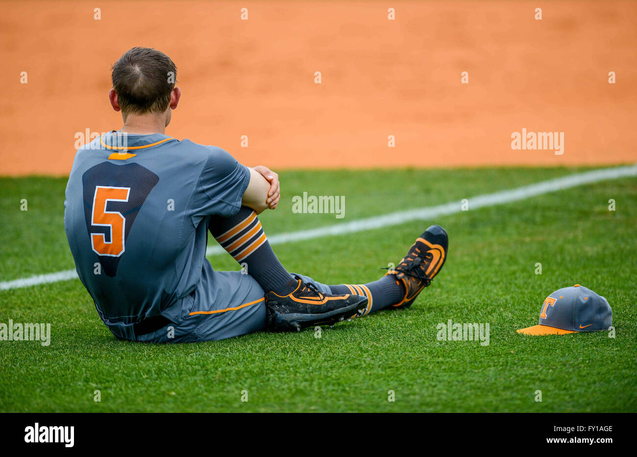 April 19, 2016 - Chris Hall #5 stretching before the game between the ...