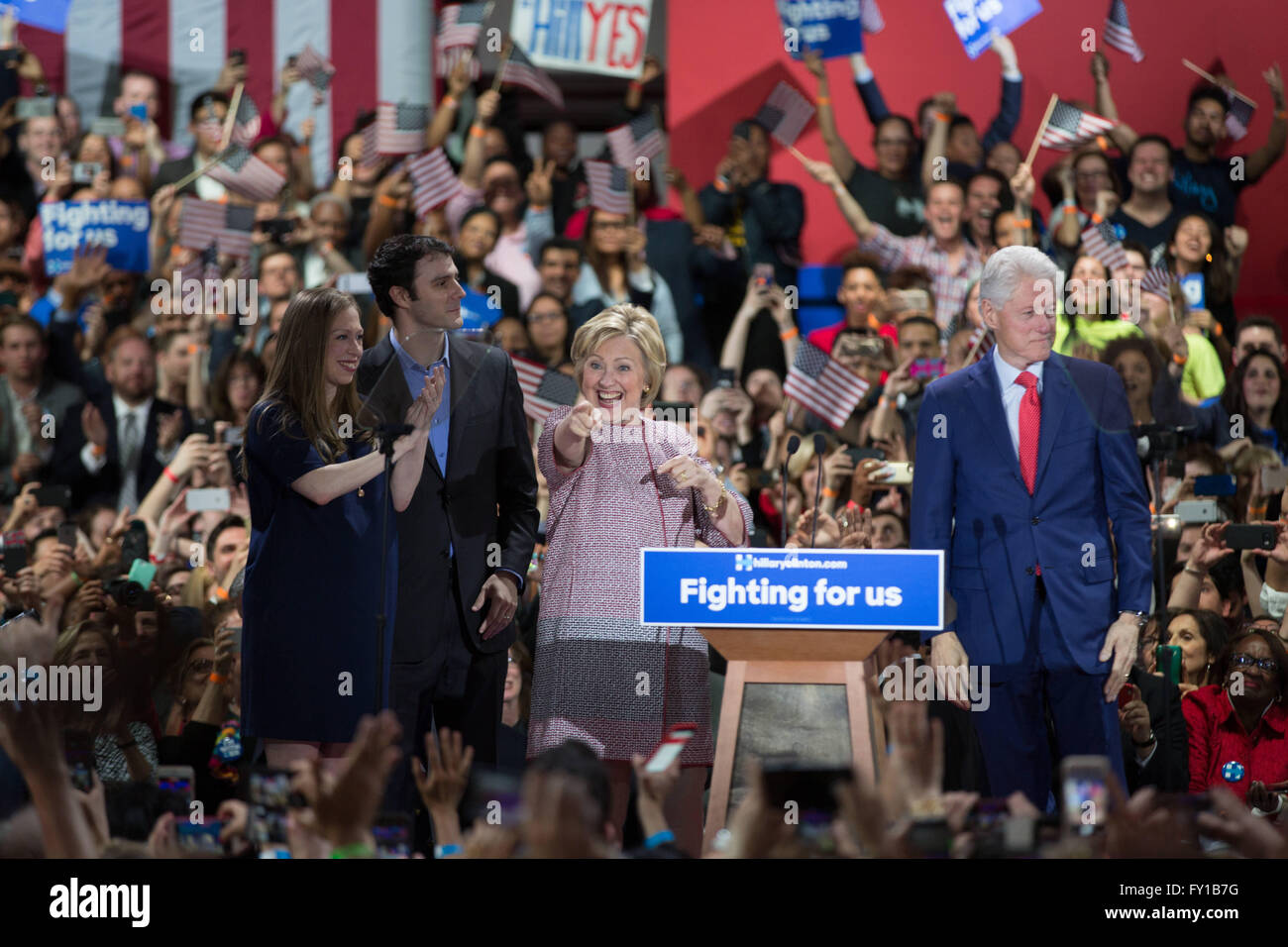 New York, USA. 19th April, 2016. HILLARY CLINTON at the Hillary for New ...
