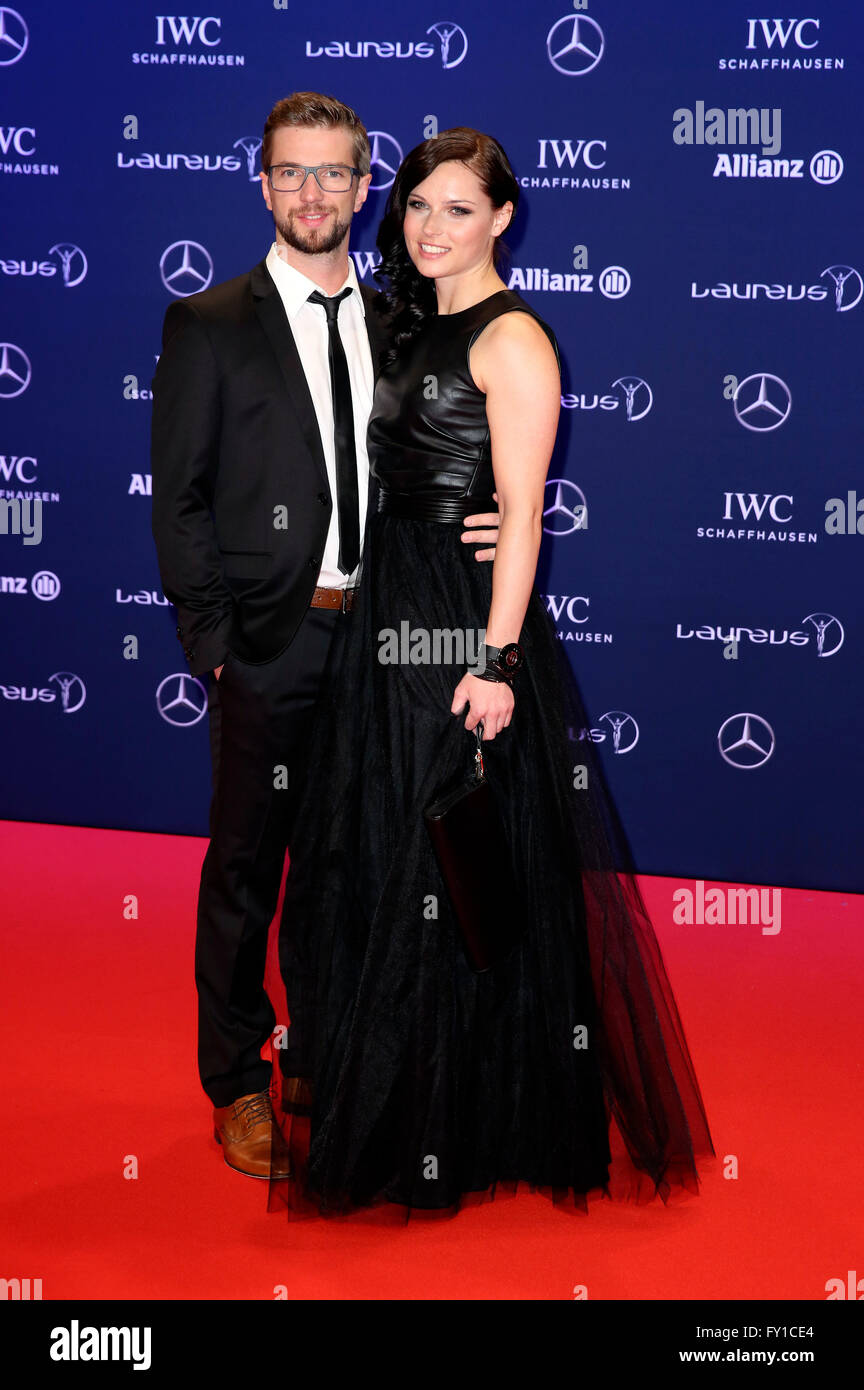 Berlin, Germany. 18th Apr, 2016. Anna Fenninger Veith and Manuel Veith ...