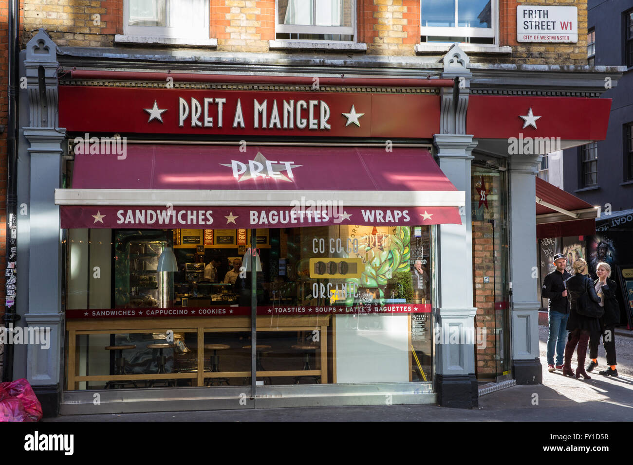 London, UK. 19th April, 2016. A branch of Pret A Manger in Frith Street ...