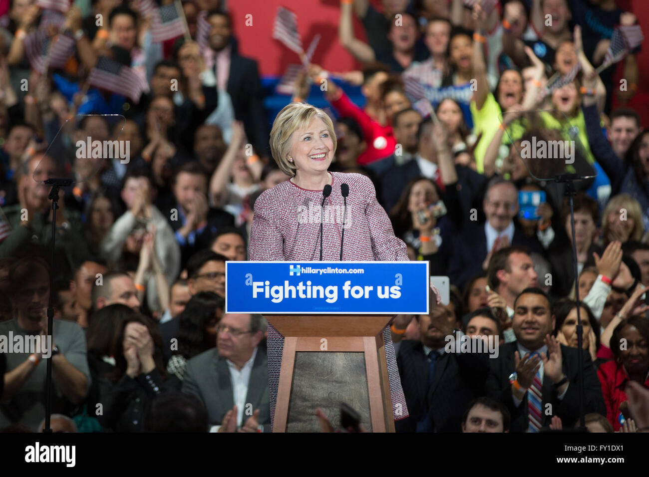 New York City, United States. 19th Apr, 2016. Hillary Clinton at the ...