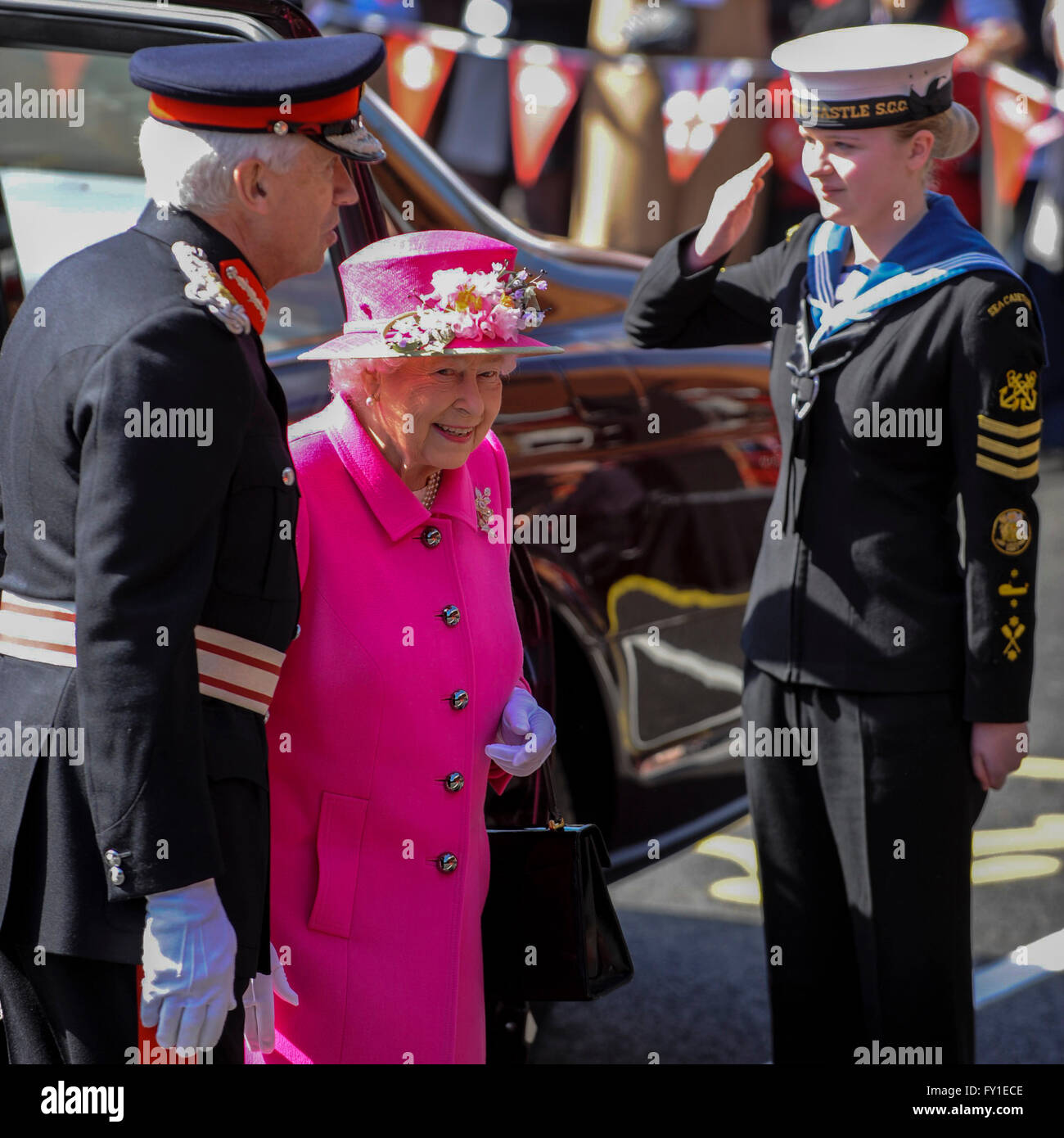 Windsor, UK. 20 April 2016. The Queen and The Duke of Edinburgh visit ...
