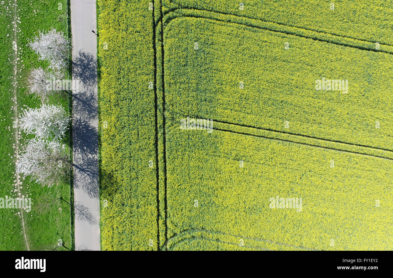 Bergheim, Germany. 20th Apr, 2016. An aerial image taken by a remote ...
