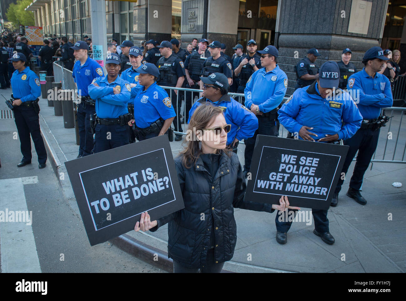 New York, NY, USA. 19th Apr, 2016. Sarah Wellington of Brooklyn holds ...