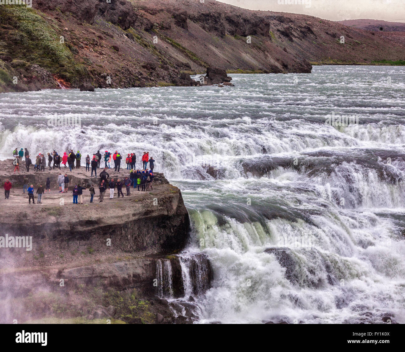 August 4, 2015 - Visitors view the upper rapids from the observation ...