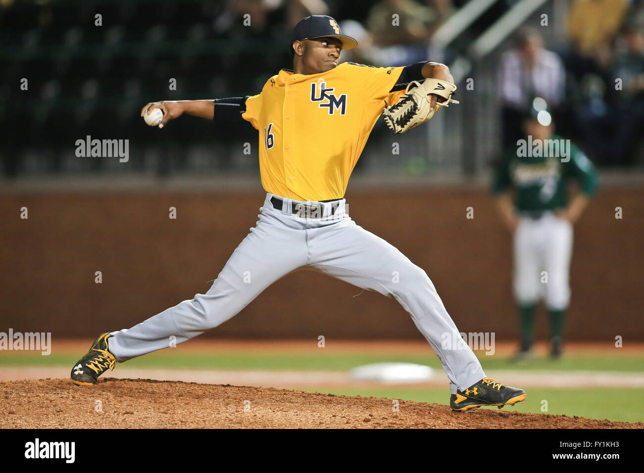 APR 19, 2016 - Southern Mississippi pitcher J.C. Keys #16 on the mound ...