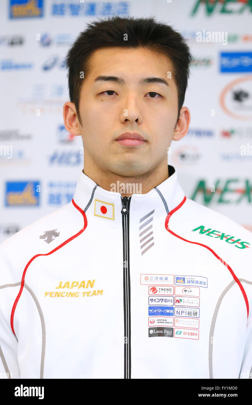 Tokyo, Japan. 20th Apr, 2016. Kenta Tokunan (JPN) Fencing : Japan ...