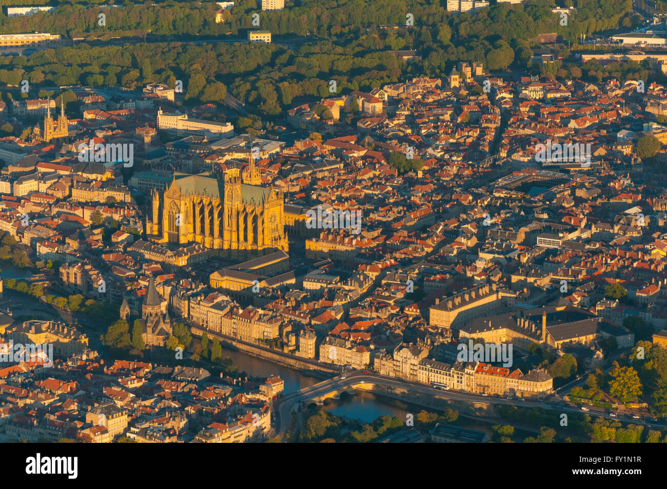 France, Moselle (57), Town of Metz,old historic center and cathedral ...