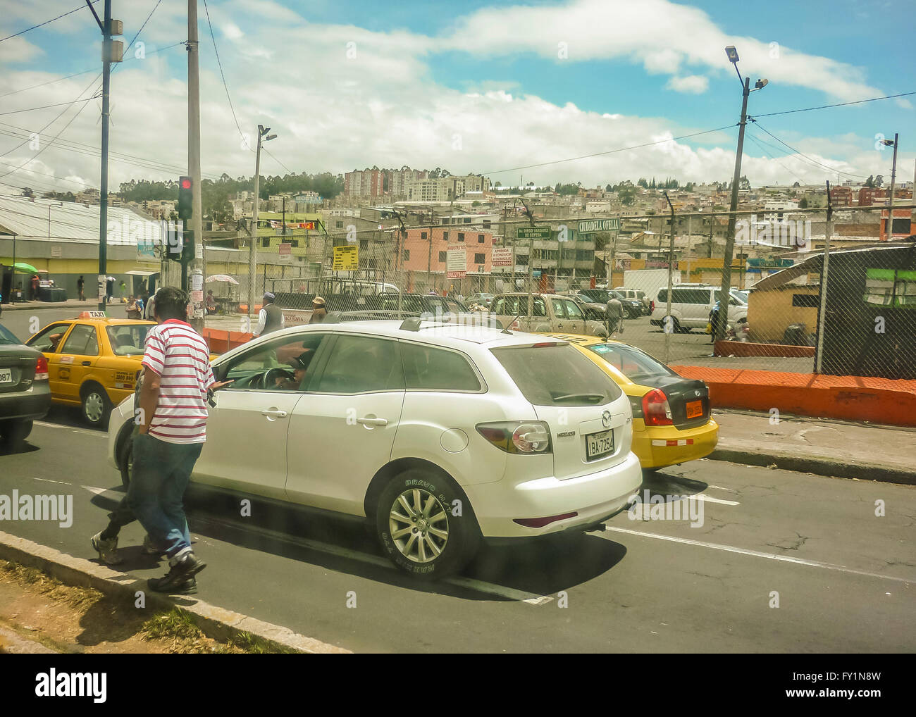 QUITO, ECUADOR, OCTOBER - 2015 - Urban scene of highway with lots of ...