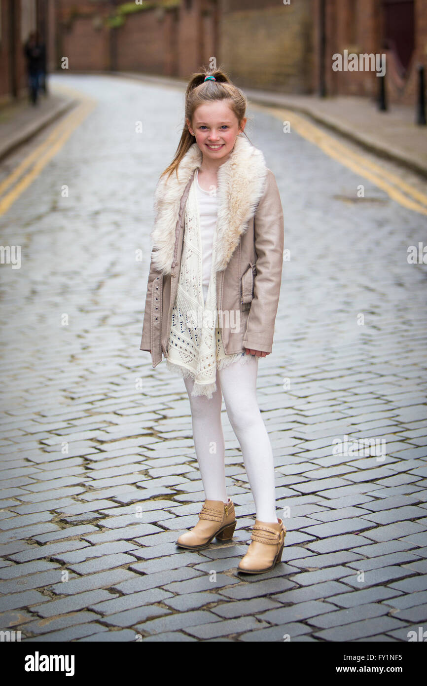 Young pretty Girl posing outdoors in an urban location, Leeds, West ...