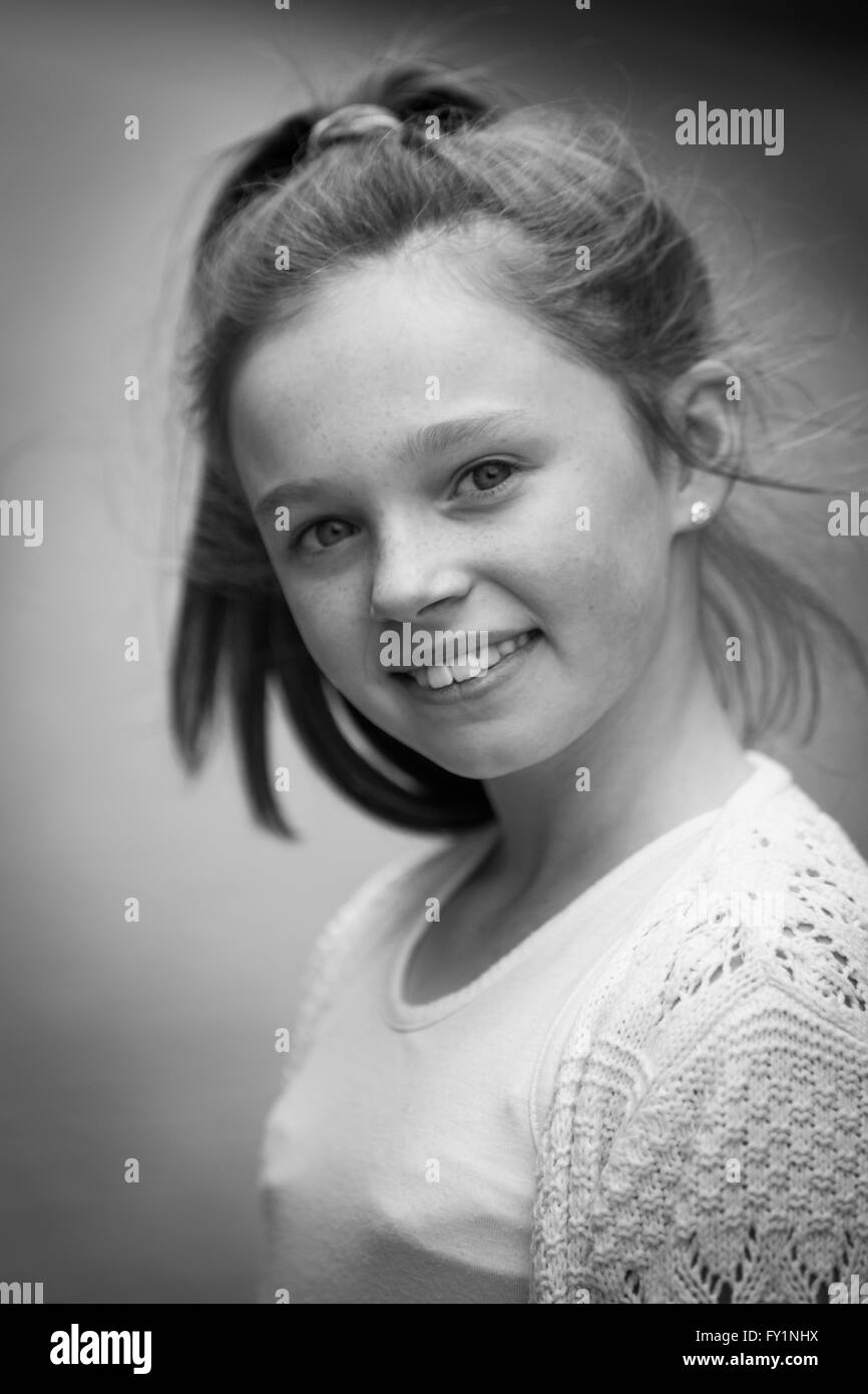 Young Pretty Girl Posing Outdoors In An Urban Location Leeds West Yorkshire England Stock
