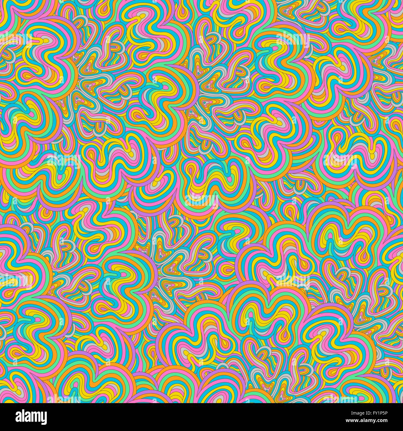 Vector Seamless Abstract Hand Drawn Pattern Hand Drawn Seamless Vivid