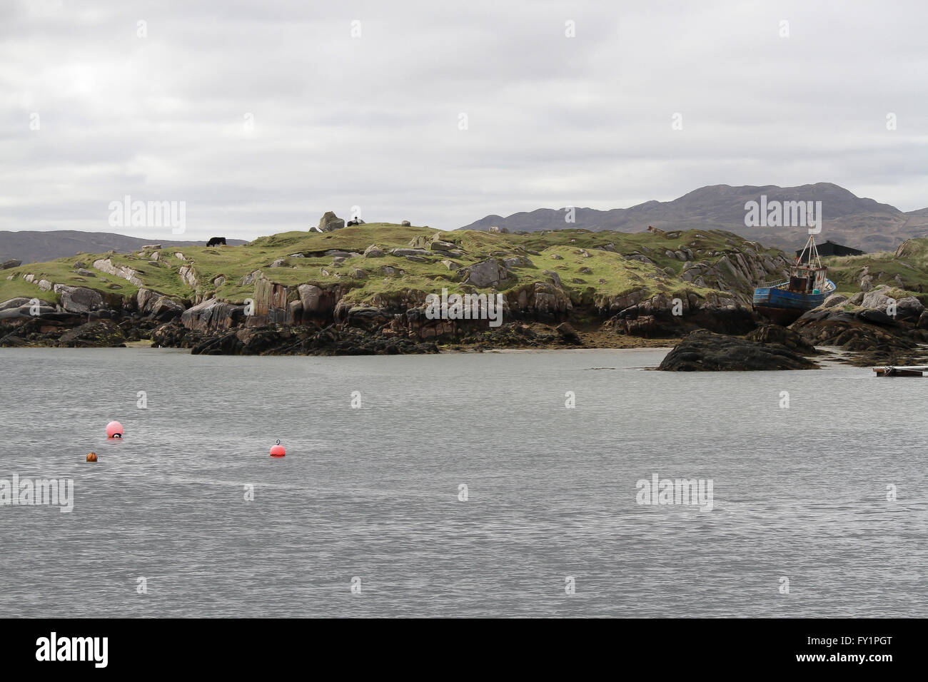 Fishing boat at Rutland Island near Burtonport, County Donegal, Ireland ...