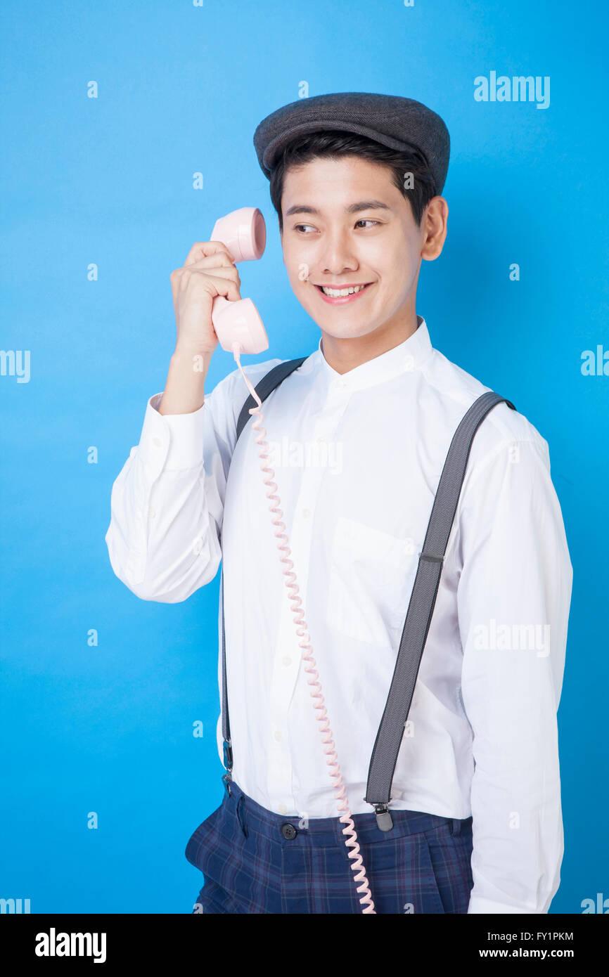 Man laughing telephone talking hi-res stock photography and images - Alamy