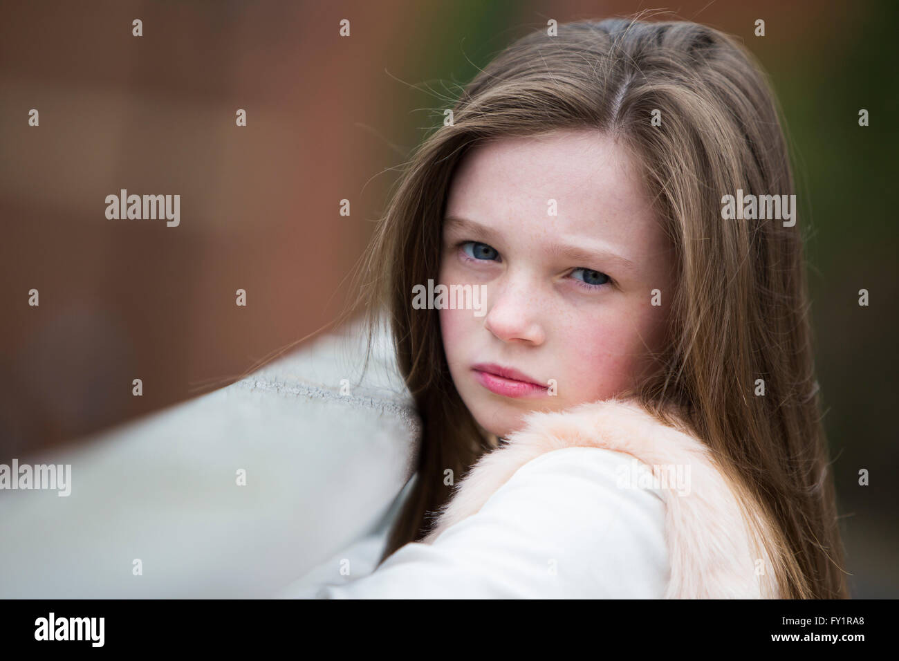 Young Pretty Girl Posing Outdoors In An Urban Location Leeds West Yorkshire England Stock