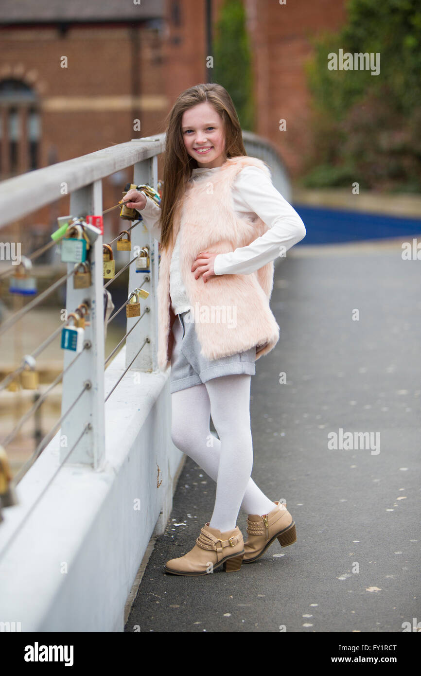 Young pretty Girl posing outdoors in an urban location, Leeds, West ...