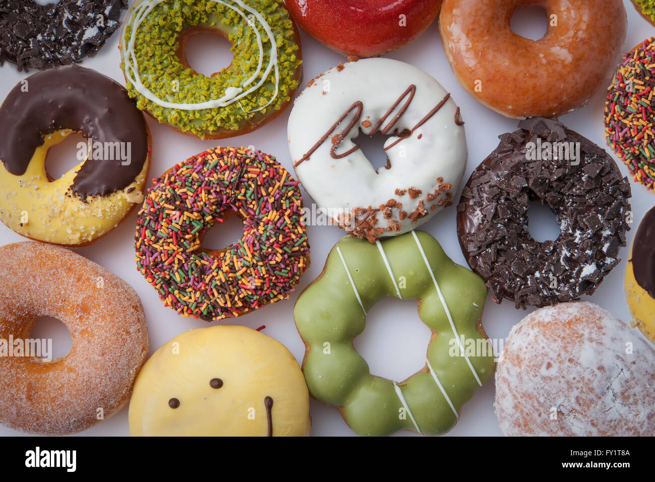 Lots of various doughnuts Stock Photo - Alamy