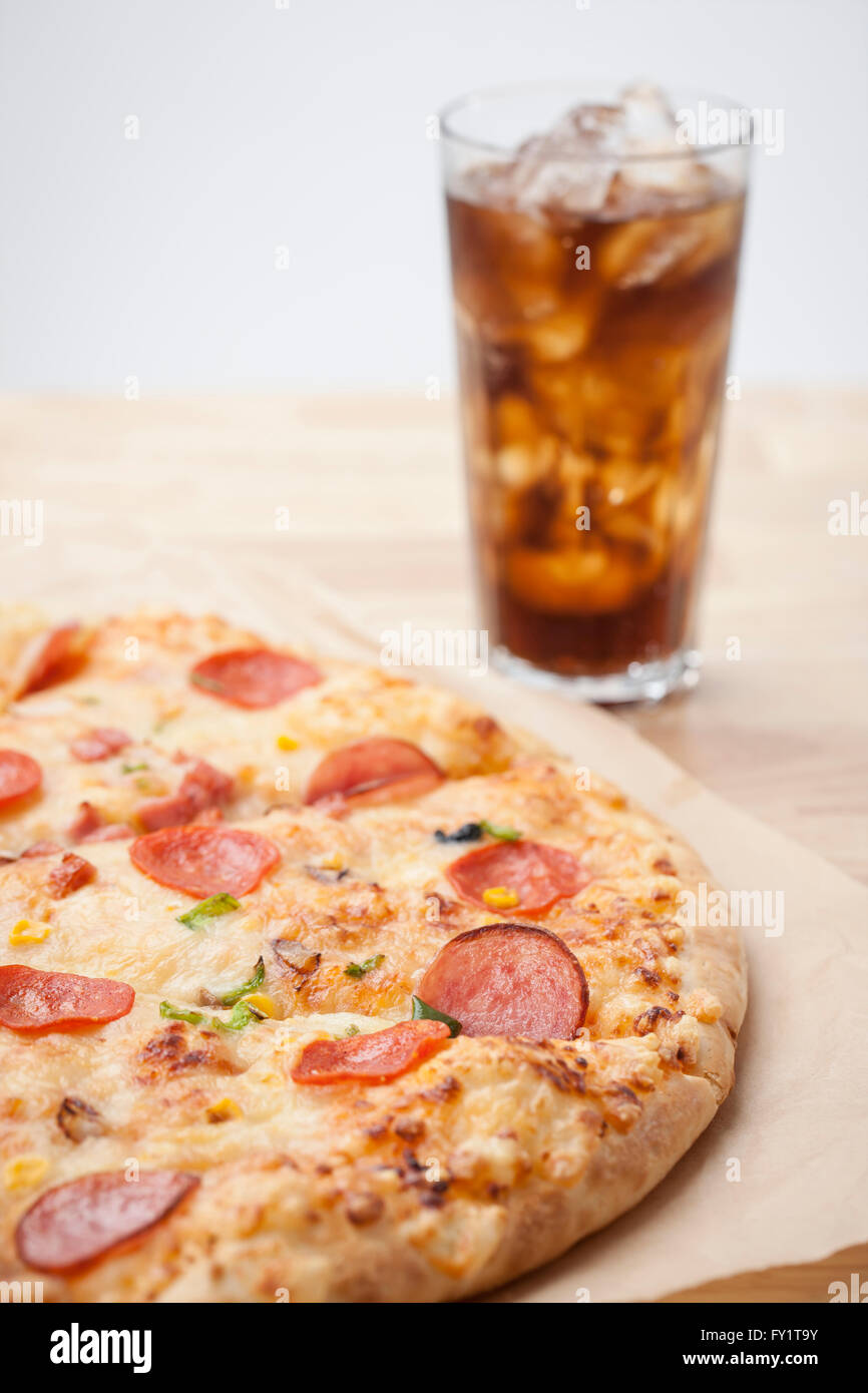 Slices Of Pizza With A Coke