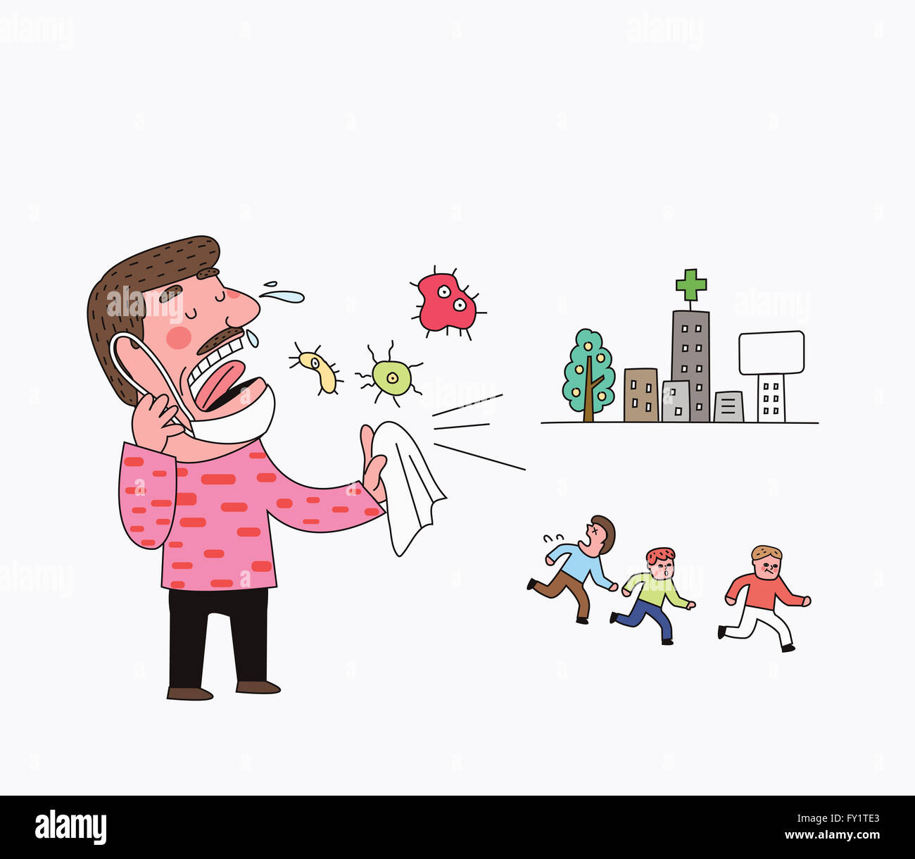 Illustration representing infection of disease Stock Photo - Alamy