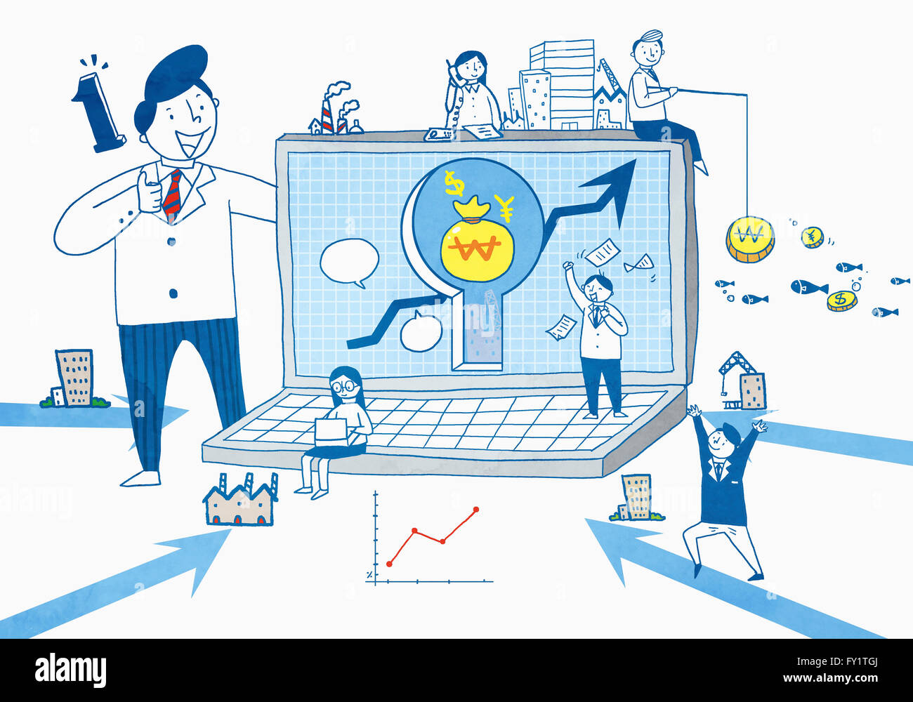 Illustration representing development in community Stock Photo - Alamy