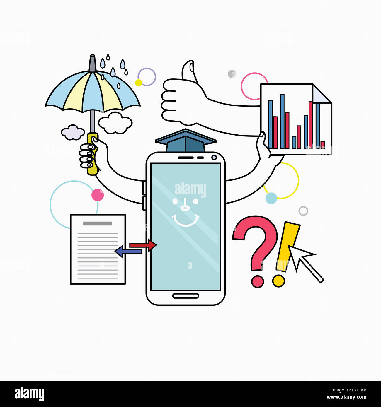 Mobile function in illustration Stock Photo - Alamy