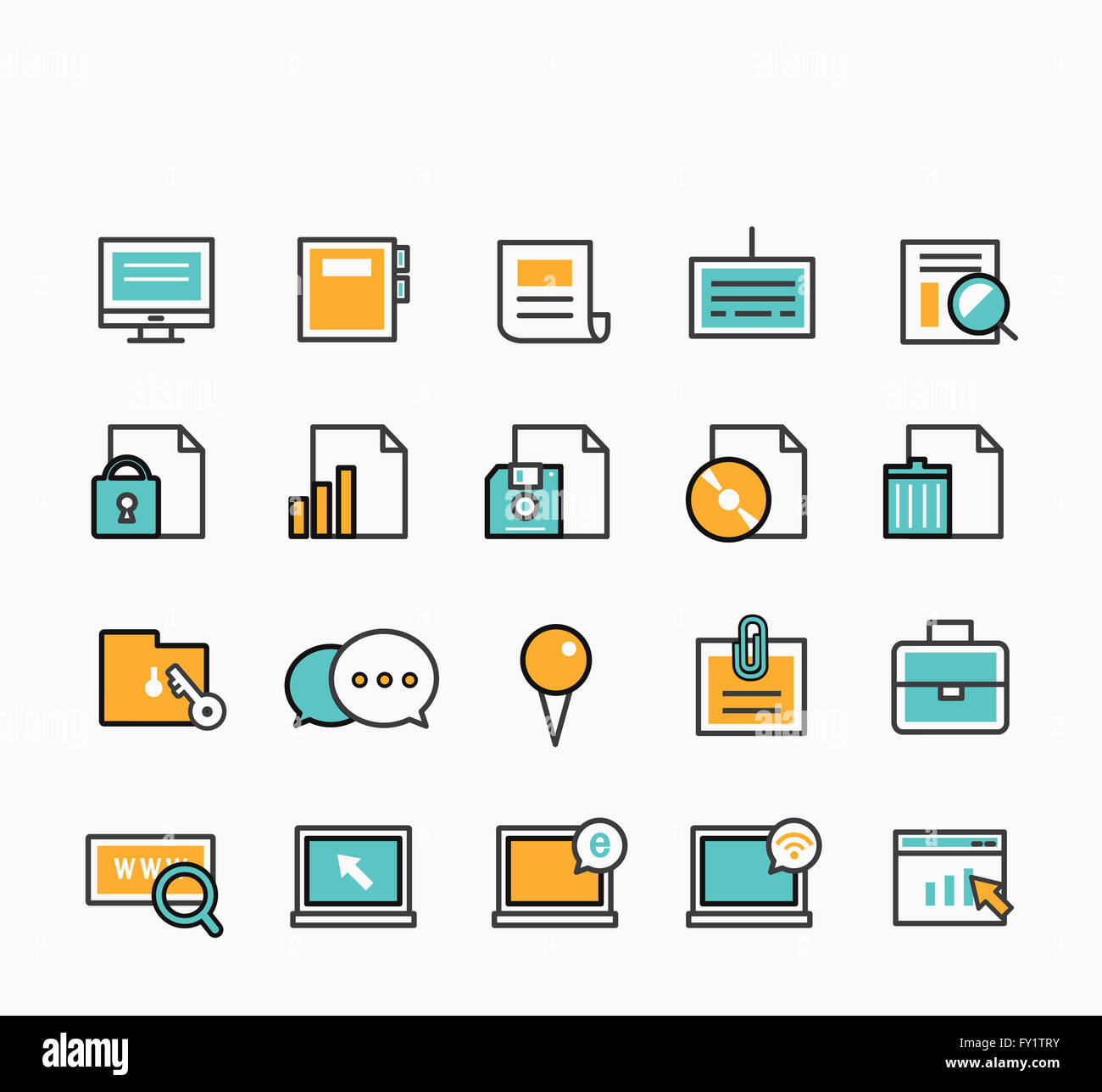 Various icons representing business Stock Photo - Alamy