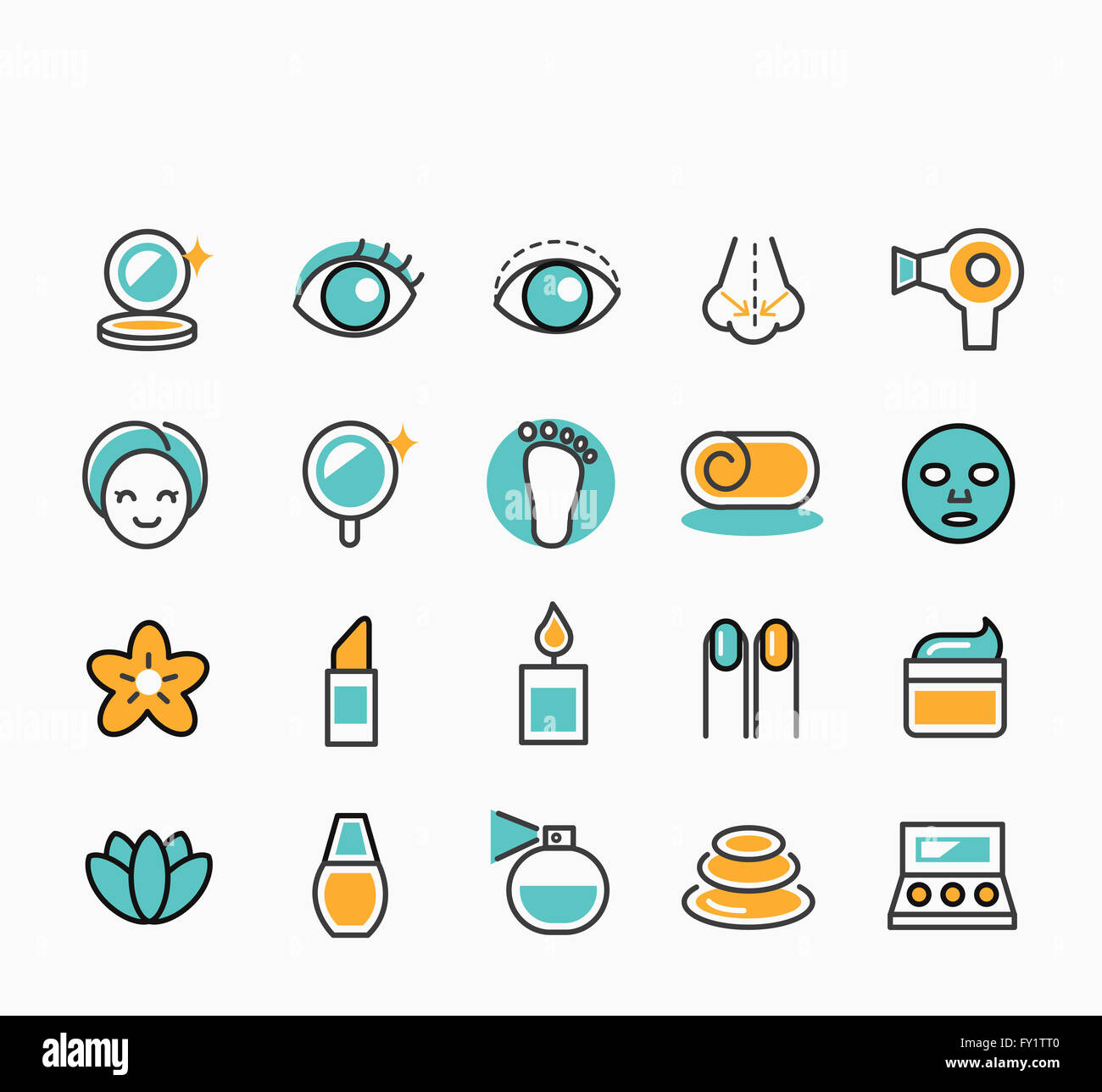 Various icons representing beauty Stock Photo - Alamy