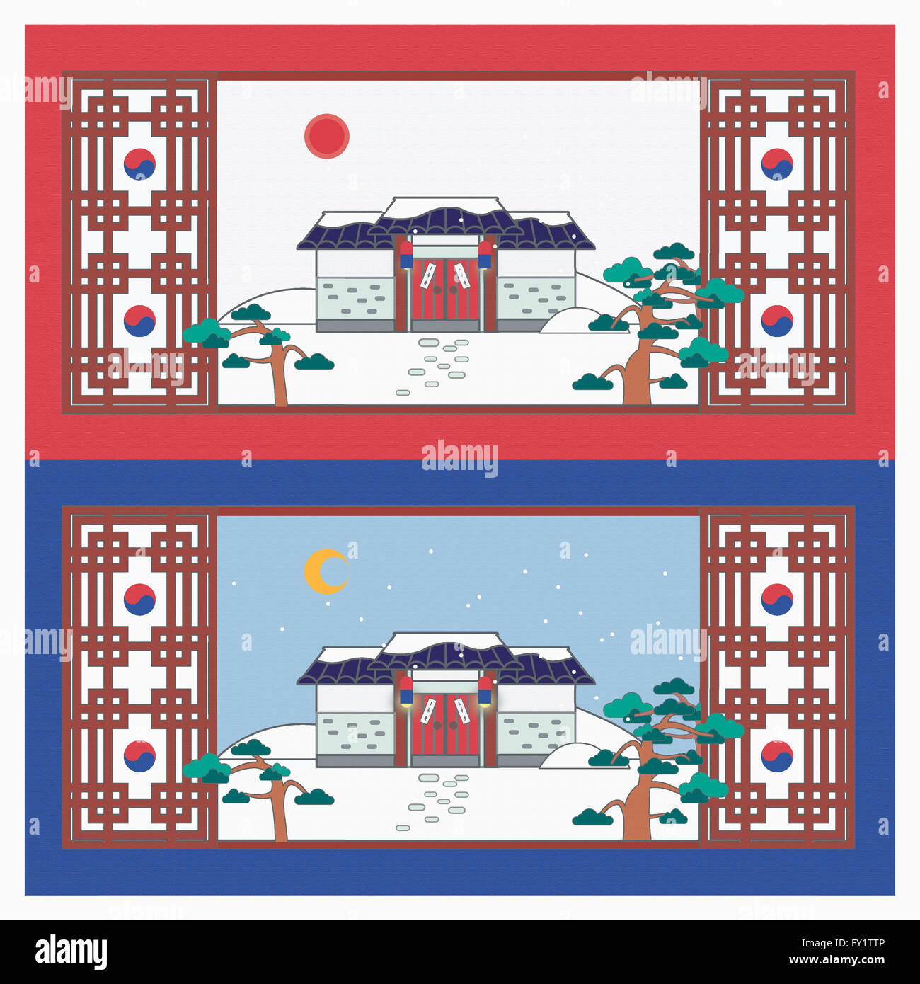 Traditional korean house Cut Out Stock Images & Pictures - Alamy