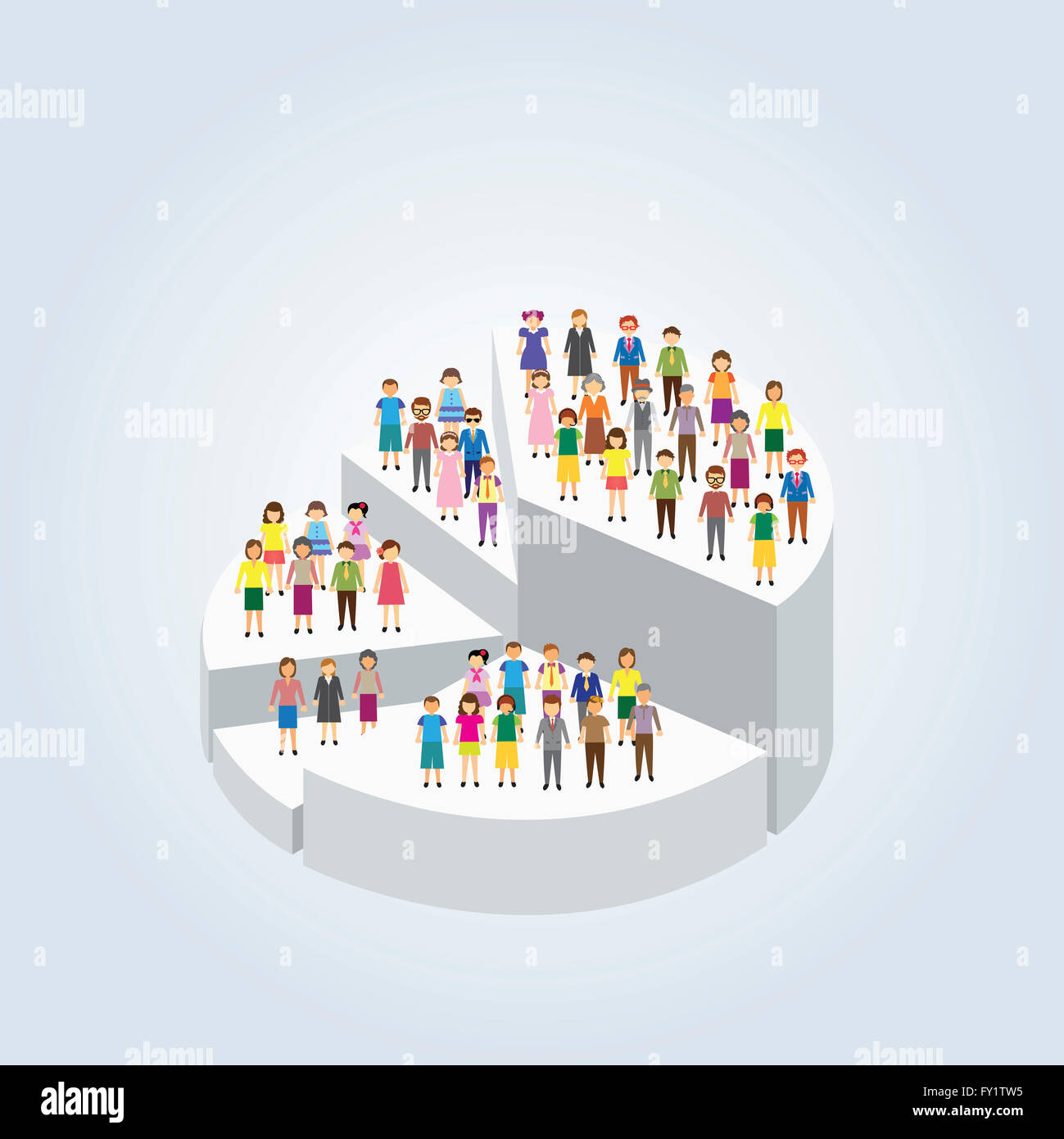 People on round graph Stock Photo - Alamy
