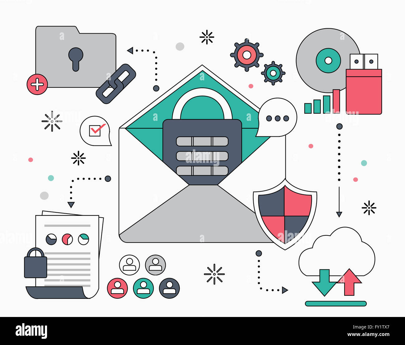 Security process in illustration Stock Photo - Alamy