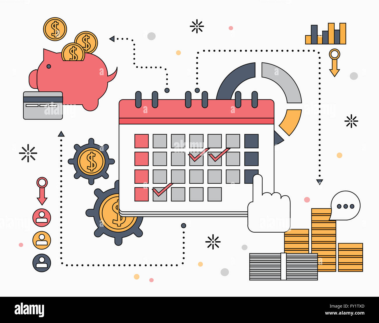 Finance and economy in illustration Stock Photo - Alamy