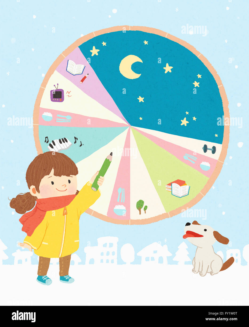 Winter vacation timetable Stock Photo - Alamy