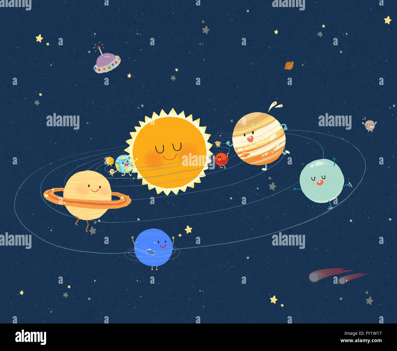 Characterized planets on solar system Stock Photo - Alamy