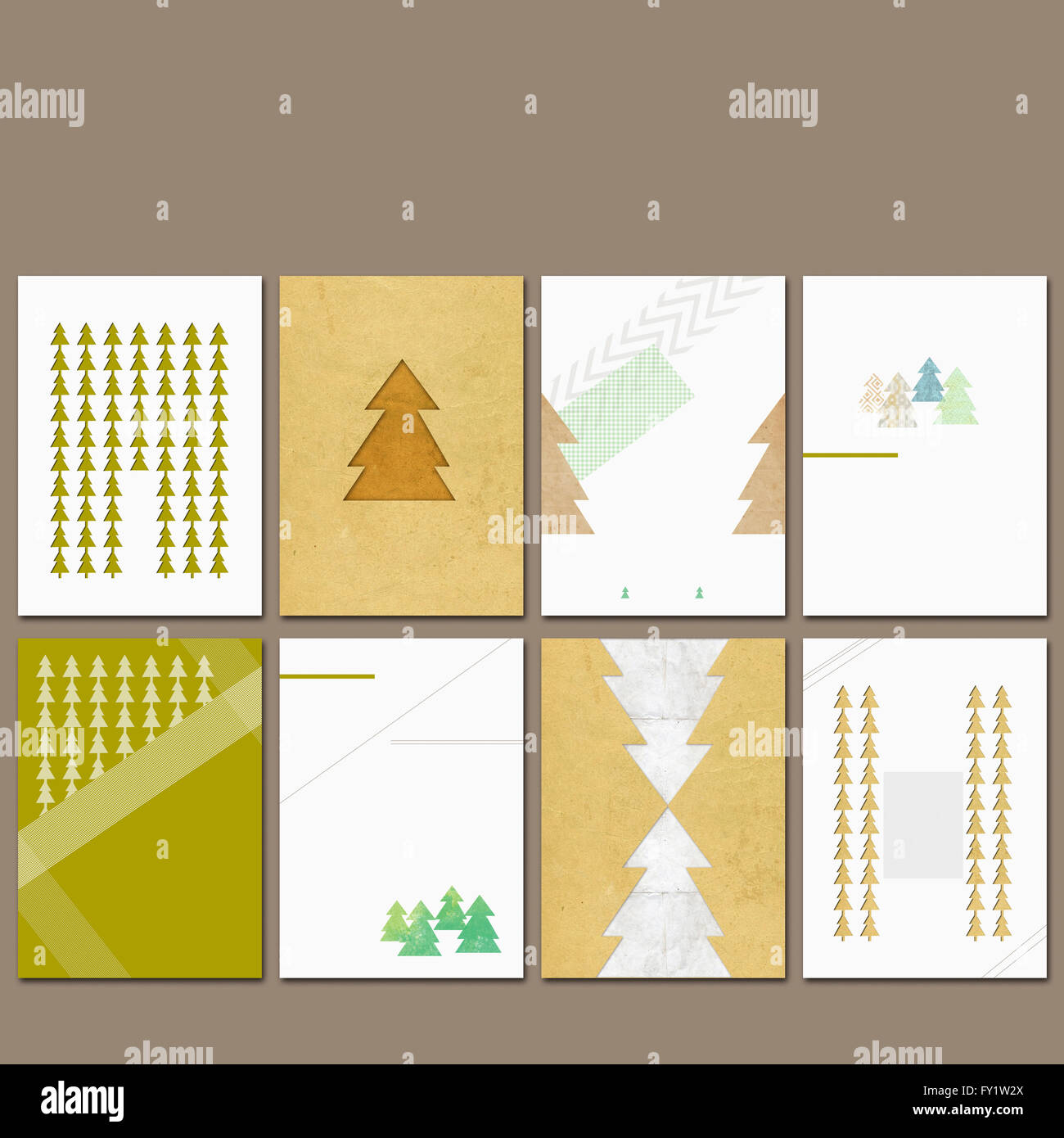Various designs for brochure with the theme of tree Stock Photo - Alamy