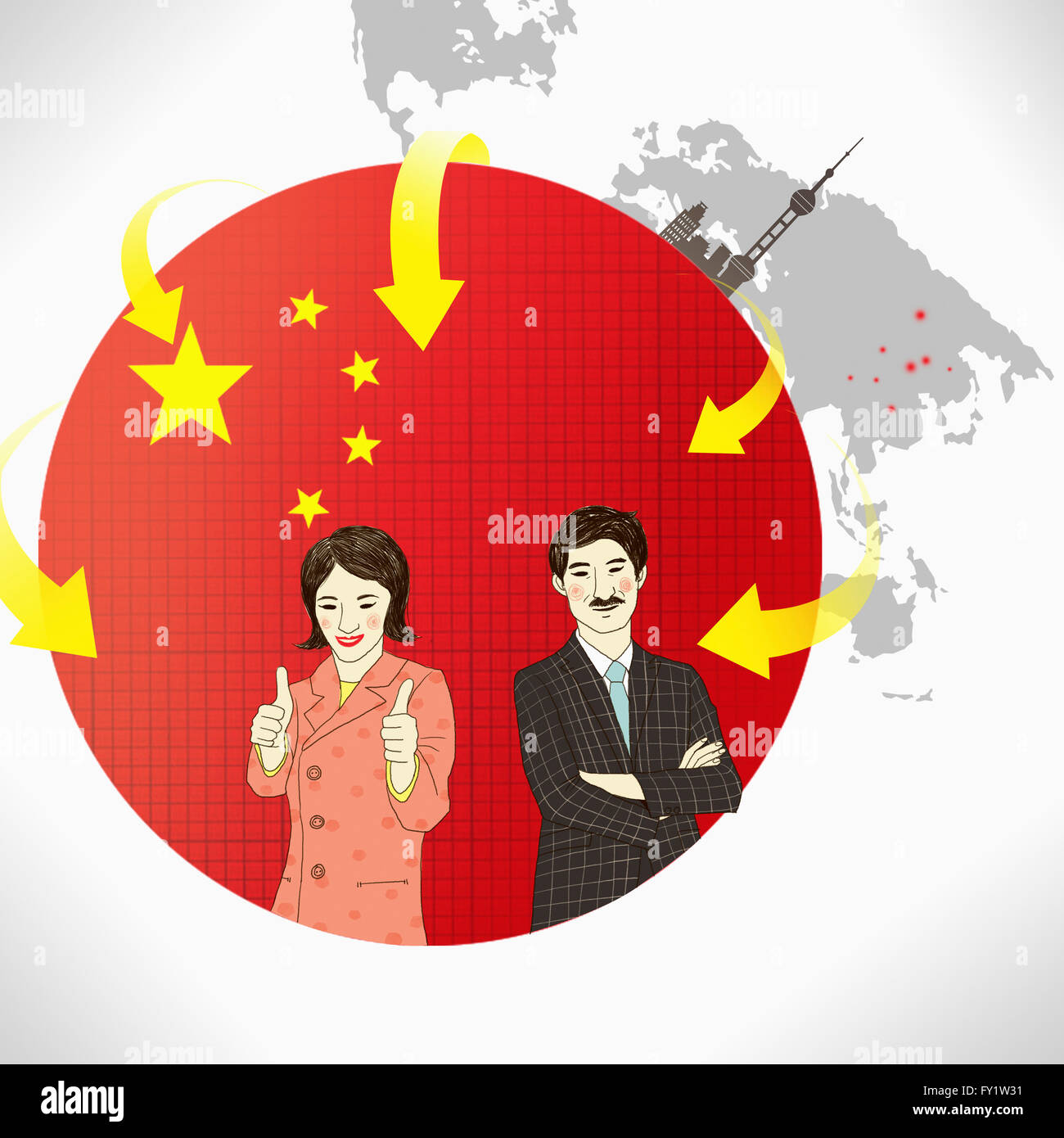 Illustration representing development in China Stock Photo - Alamy