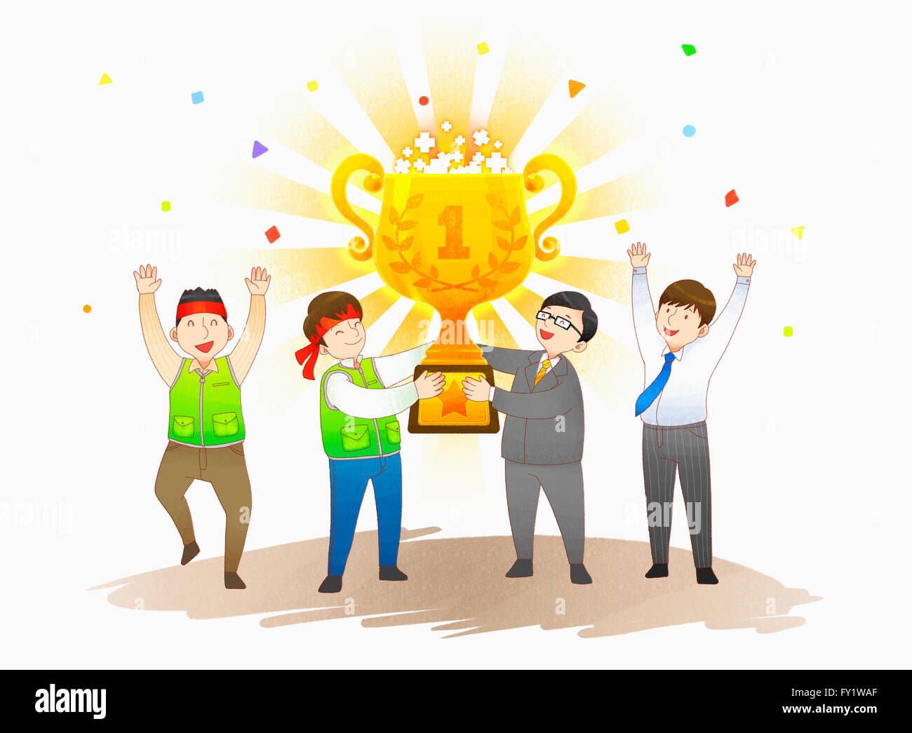 Illustration representing good relationship between management and ...