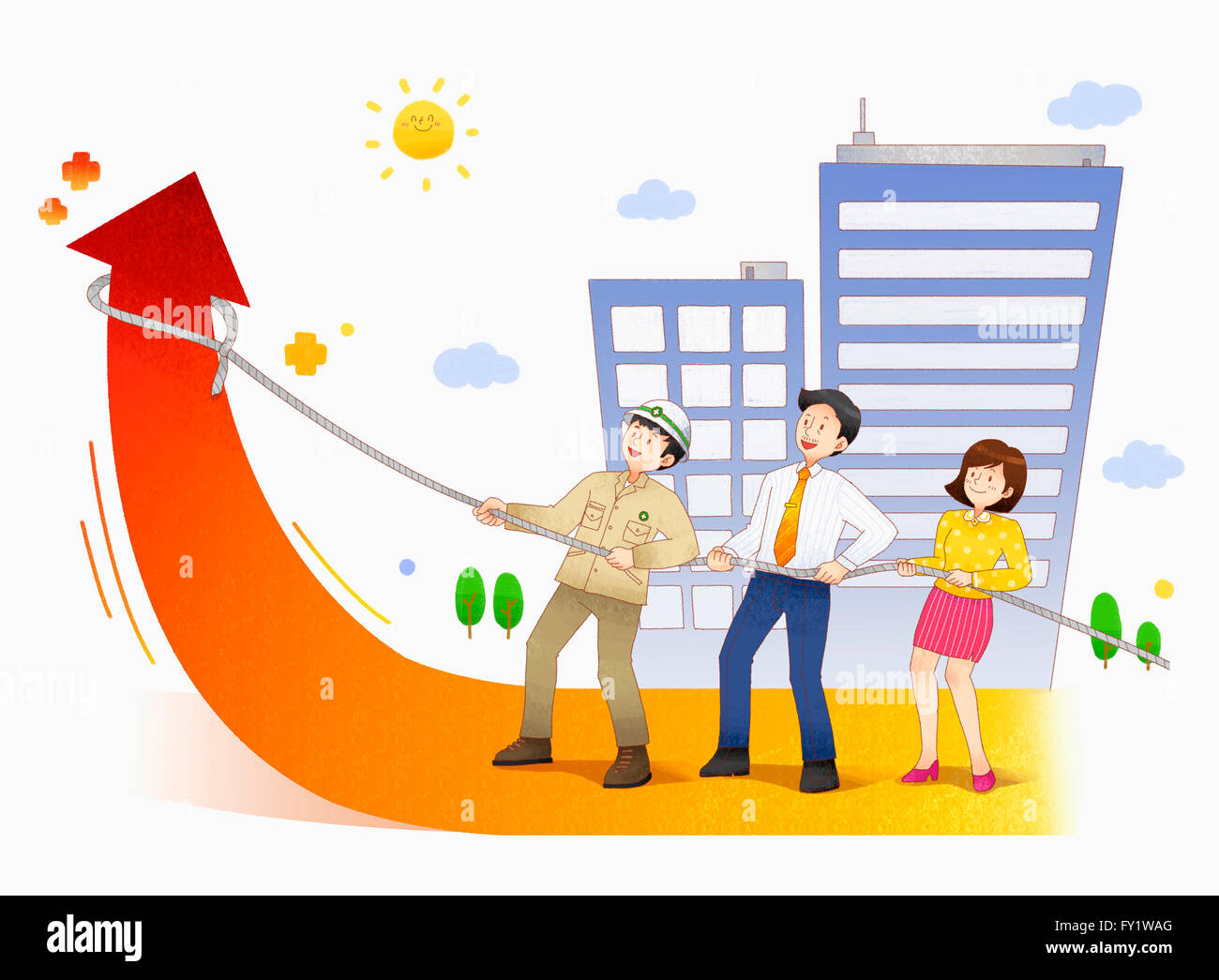 Illustration representing business improvement Stock Photo - Alamy