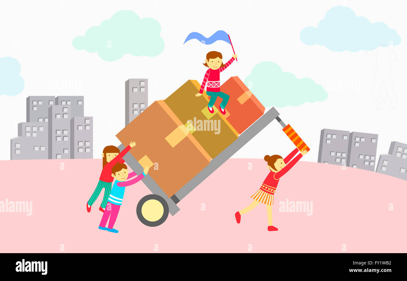 Illustration representing teamwork Stock Photo - Alamy
