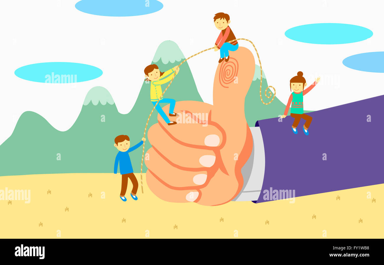 Illustration representing teamwork Stock Photo - Alamy
