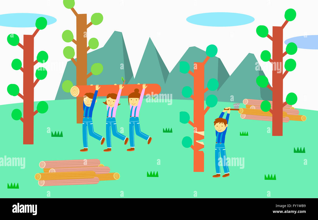 Illustration representing teamwork Stock Photo - Alamy